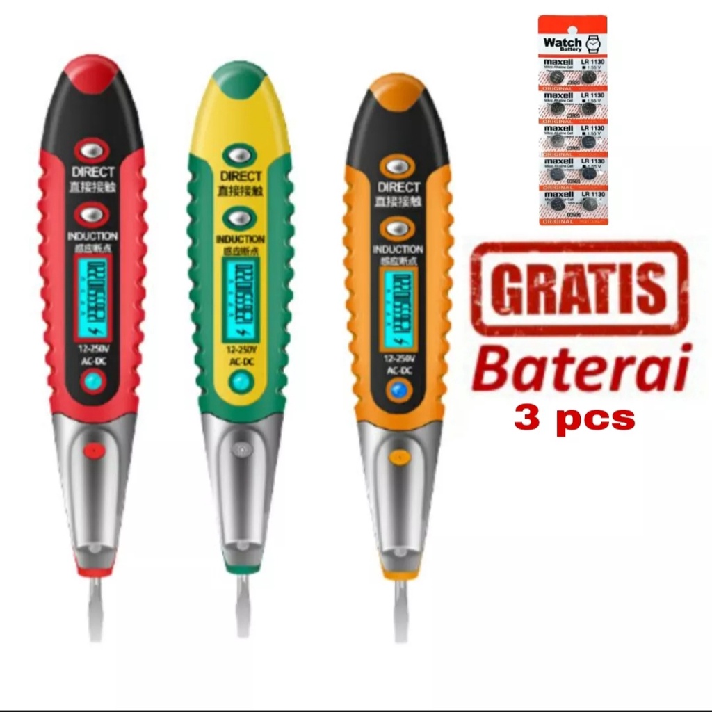 Jual AC Non-kontak Detektor Tegangan Pena Tester Alarm Indikator ...