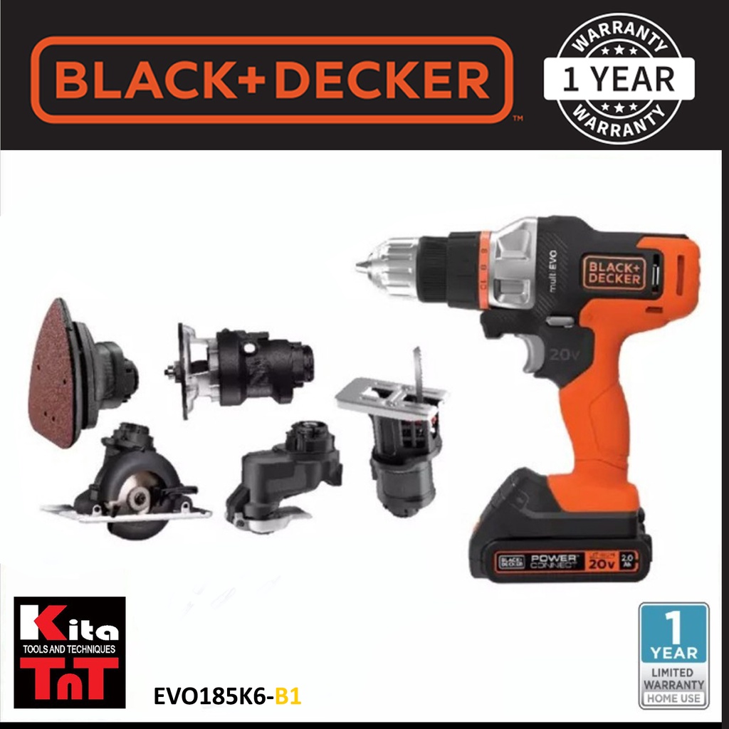 Jual Black+Decker - Bor Set Multi Evo 6 Heads Kit - EVO185K6-B1 ...