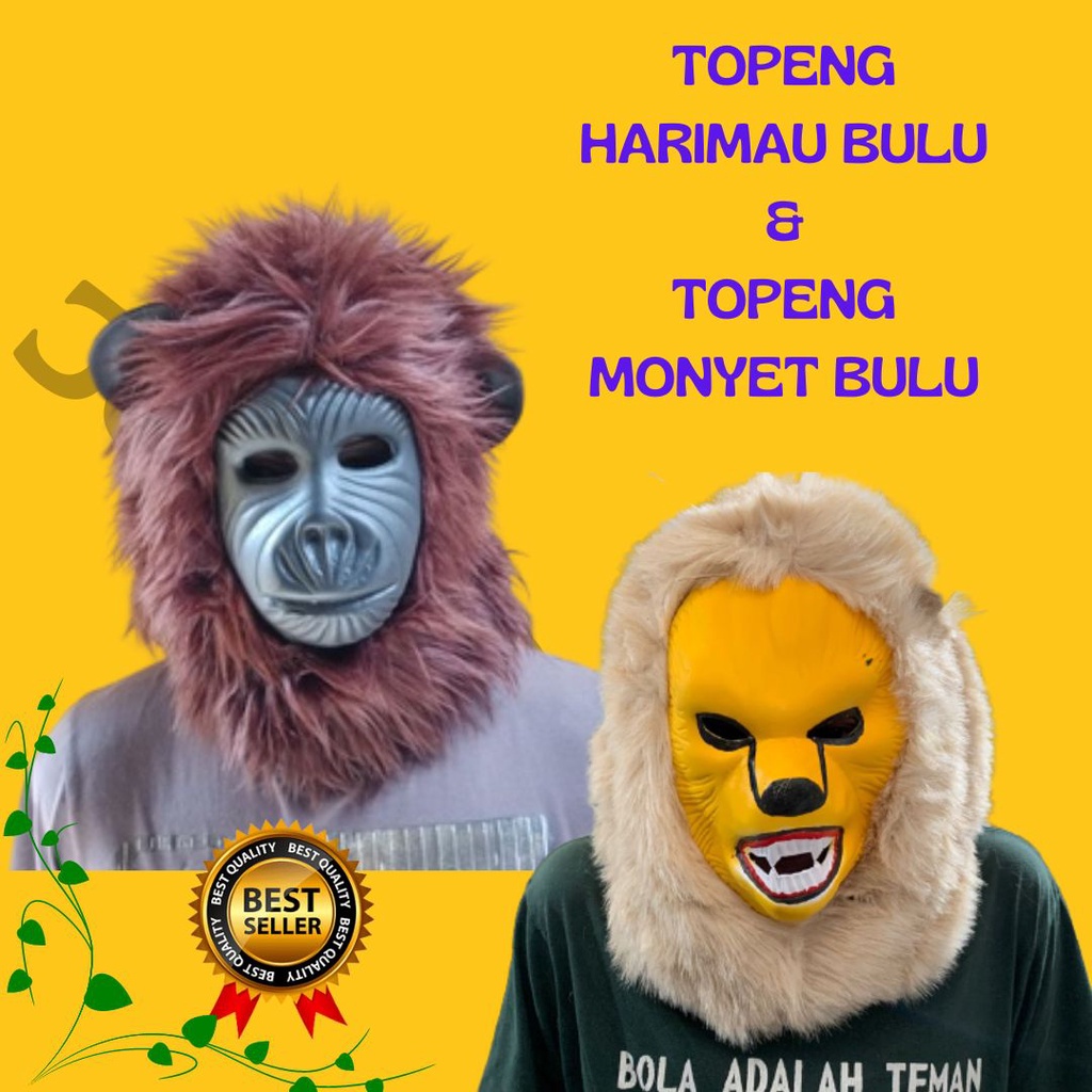 Jual TERMURAH TOPENG MONYET BULU & TOPENG HARIMAU BULU // Topeng monyet ...