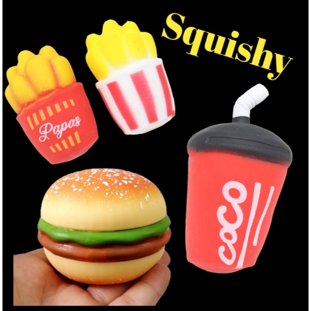 Jual Mainan SQUISHY BURGER HAMBURGER KENTANG COLA Fastfood Remas Anti ...