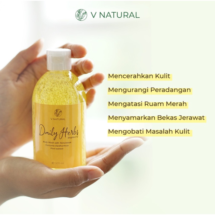 Jual V Natural Brightening Body Wash - Body Herbs ( Kuning ) murah ...