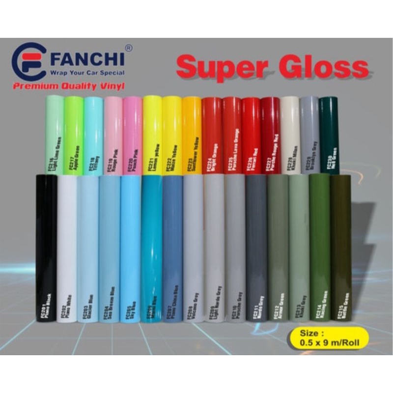 Jual Sticker Fanchi Super Gloss Glossy SERIES Premium Wrap 50cm ...