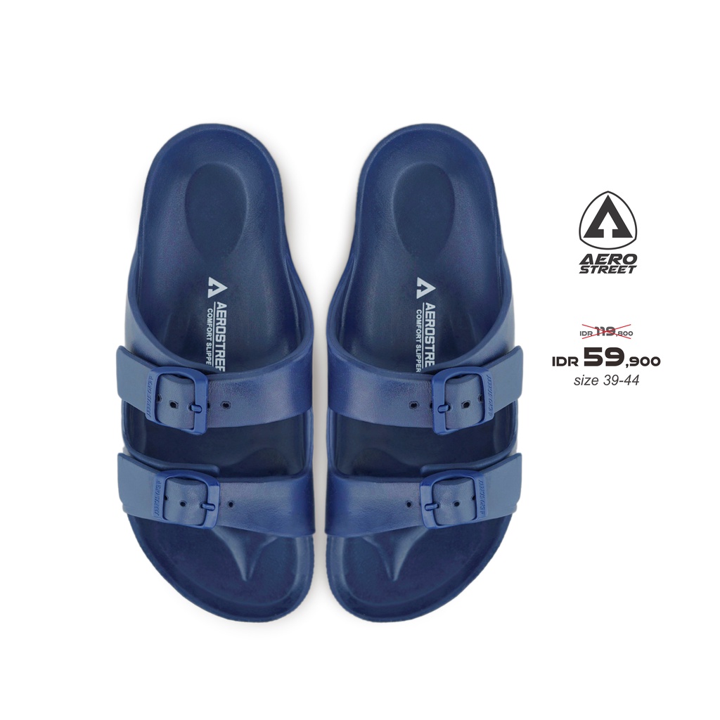 Jual Aerostreet 39-44 Conifer Navy - Sandal Sendal Selop Slip On Casual ...