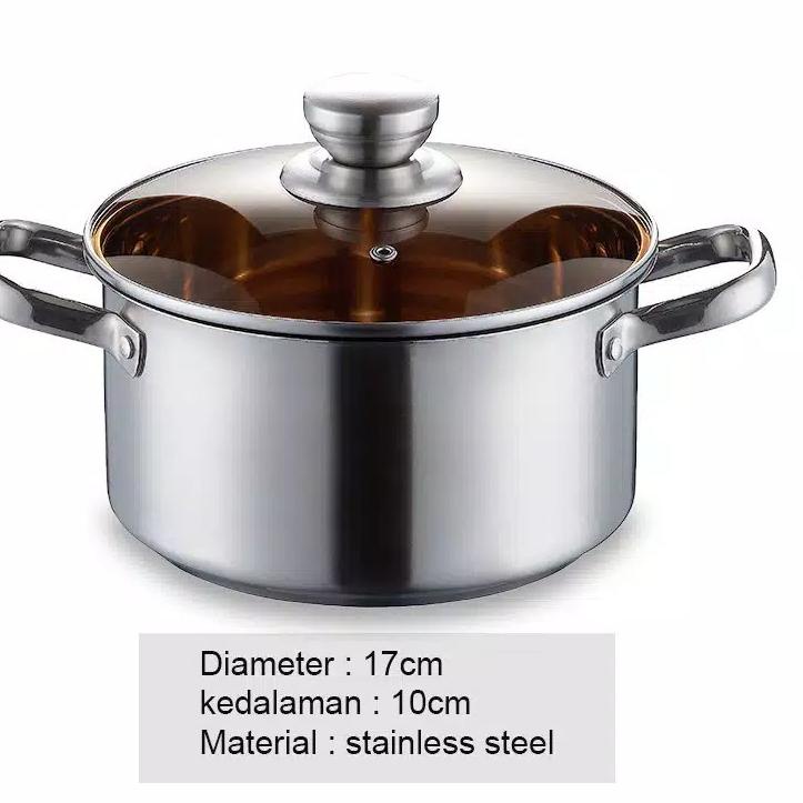 Jual Harga Terbaik--ES Set Panci Stainless Steel Alat Masak 1 Set Isi 3 ...