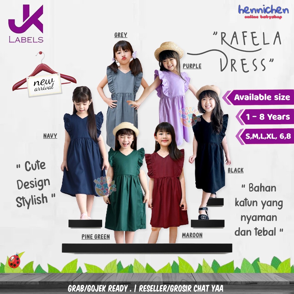 Jual RAFELA DRESS BAJU ANAK DRESS FASHION ANAK PEREMPUAN DRESS RUFFLE ...