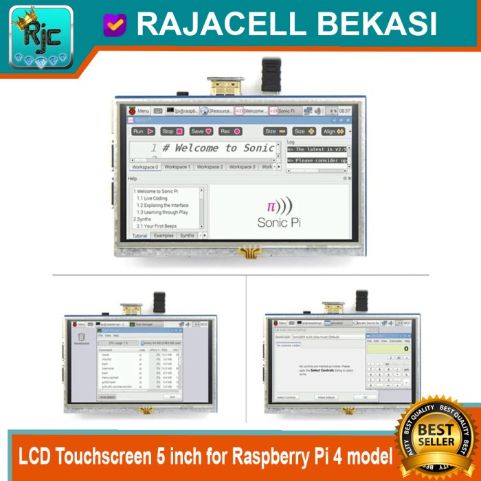 Jual LCD HDMI TFT Touchscreen 5 inch for Raspberry Pi 4 model B 800x480 ...