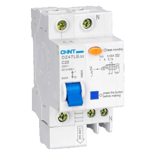 Jual ELCB Chint DZ47LE-32 1P+N 6kA Anti Kontak Earth Leakage Circuit Breaker | Shopee Indonesia