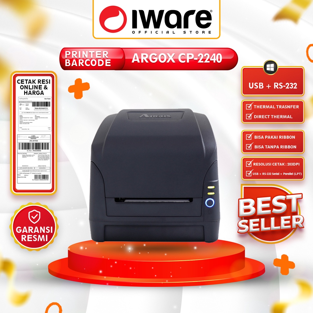 Jual ARGOX CP-2240 PRINTER BARCODE THERMAL TRANSFER DIRECT THERMAL USB+RS232 INDUSTRIAL STANDARD ...