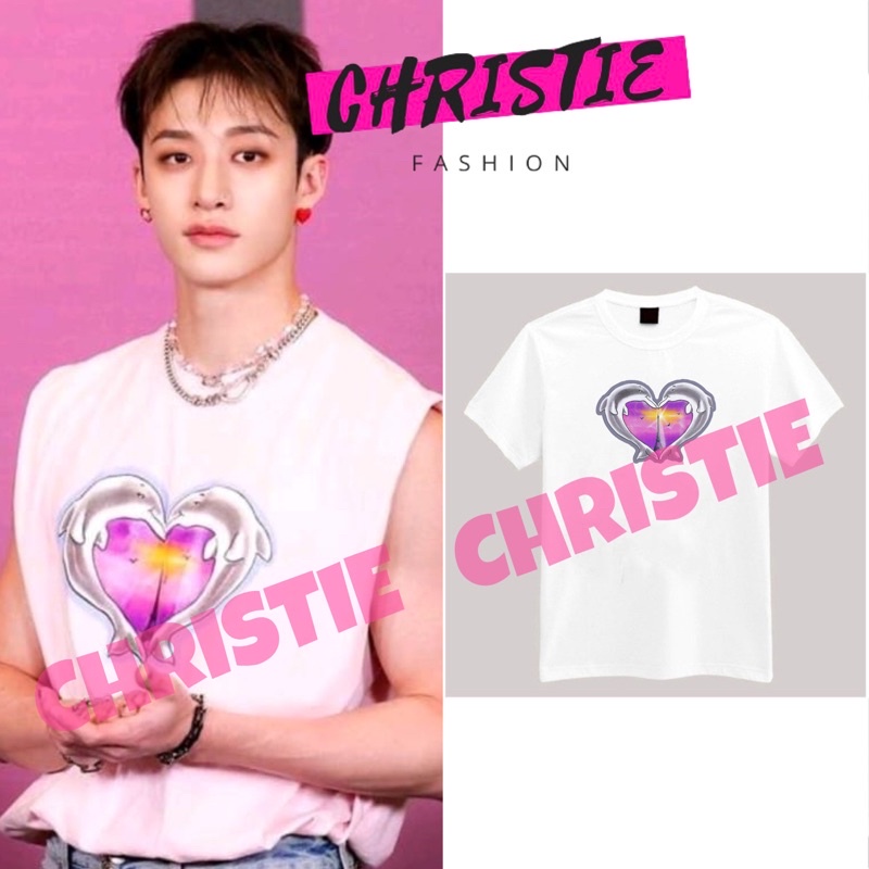 Jual [COD] KAOS DOLPHIN HEART BANG CHAN STRAY KIDS S-XXL / TSHIRT KPOP ...