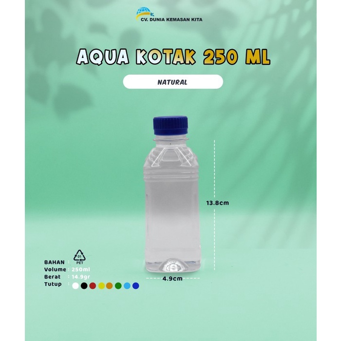 Jual Botol Plastik Aqua Kotak 250 - 1 pcs - Botol Air Mineral 250 ml ...