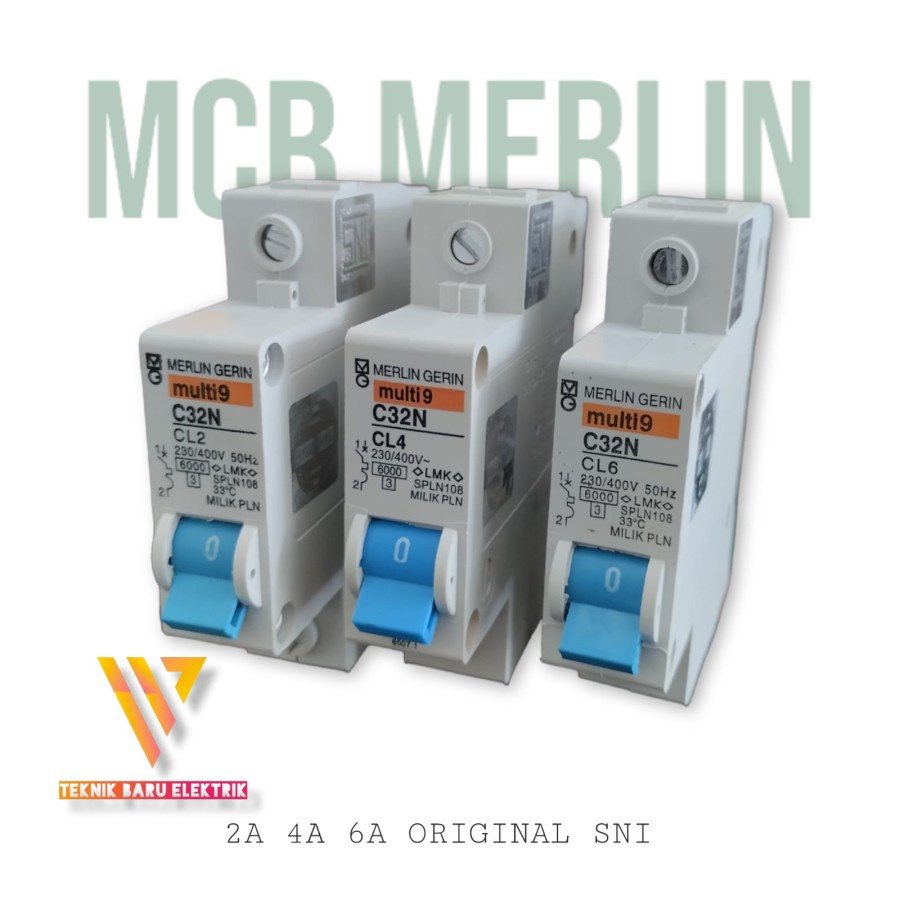 Jual MCB MERLIN GERLIN 2A 4A 6A SNI ORI HOLOGRAM SPLN PLN BENSER 450WATT | Shopee Indonesia