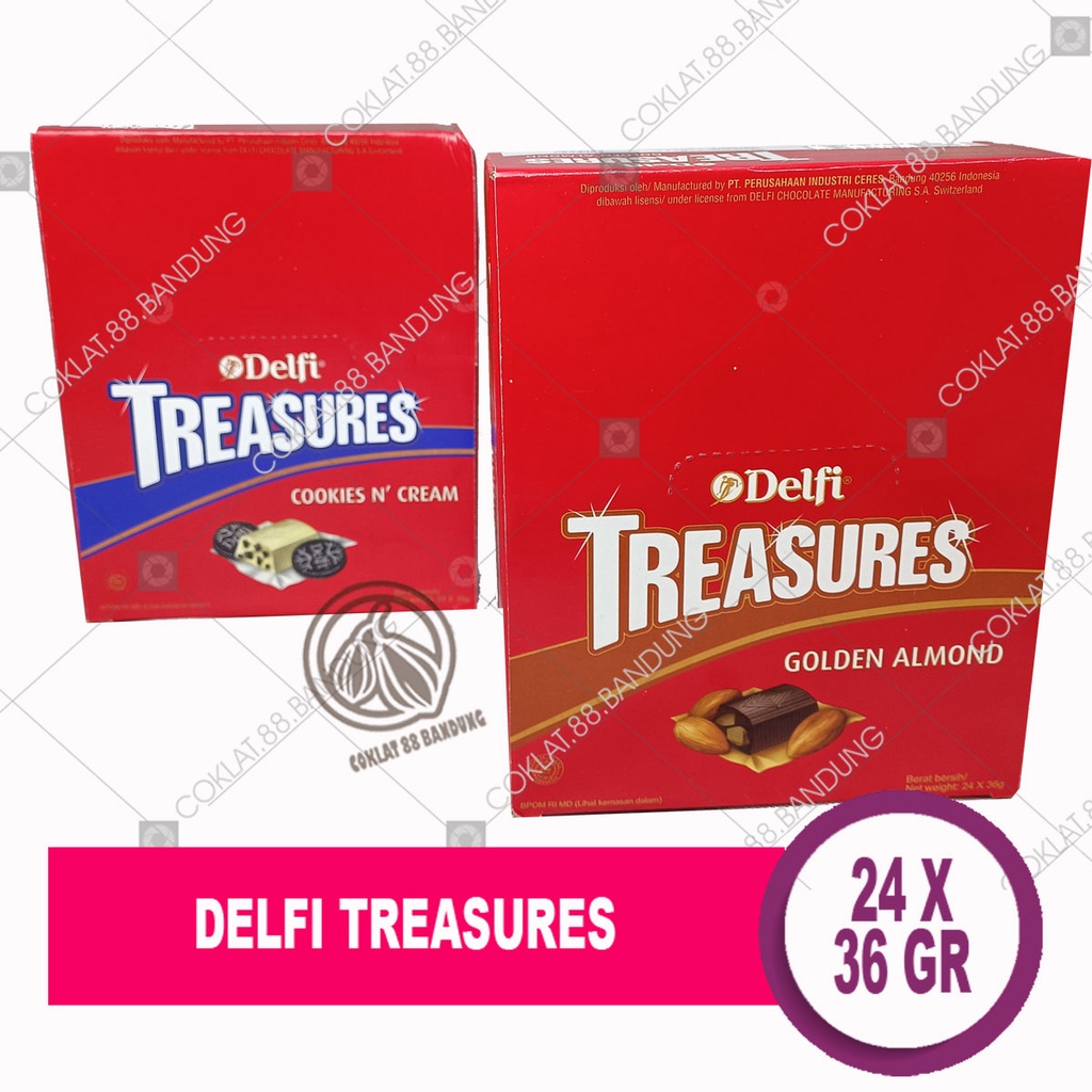Jual COKLAT DELFI TREASURE BOX ISI 24 BAR PACK X 36GR GOLDEN ALMOND ...