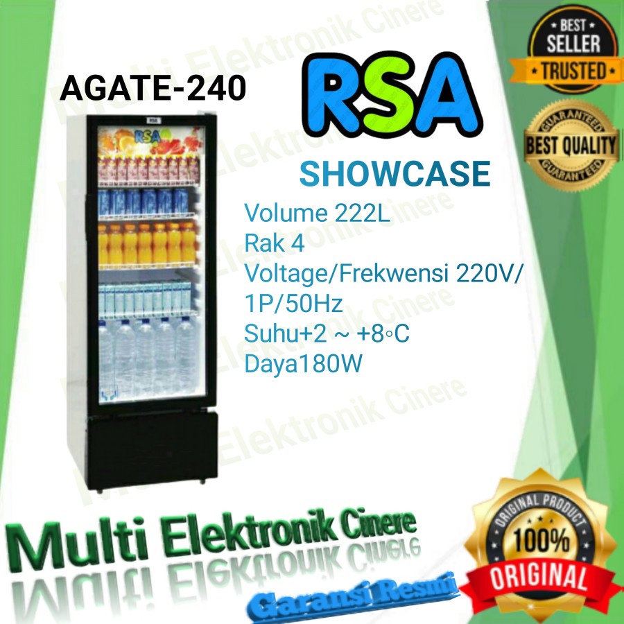 Jual Showcase RSA AGATE 240 222 Liter / RSA RUBY 240 | Shopee Indonesia