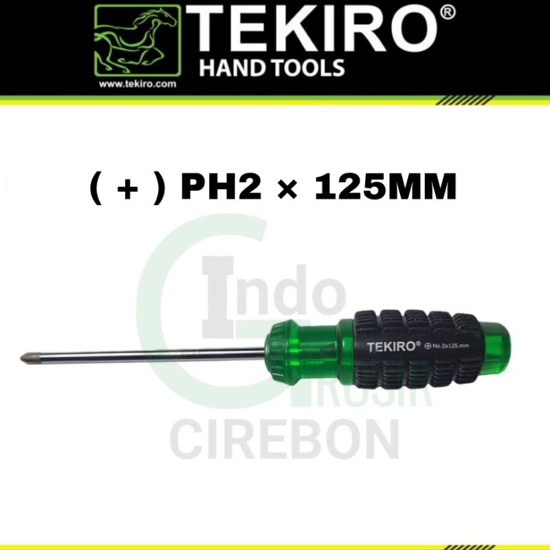 Jual Tekiro Obeng Gagang Karet Plus (+) Minus (-) Hijau Kuning Panjang ...
