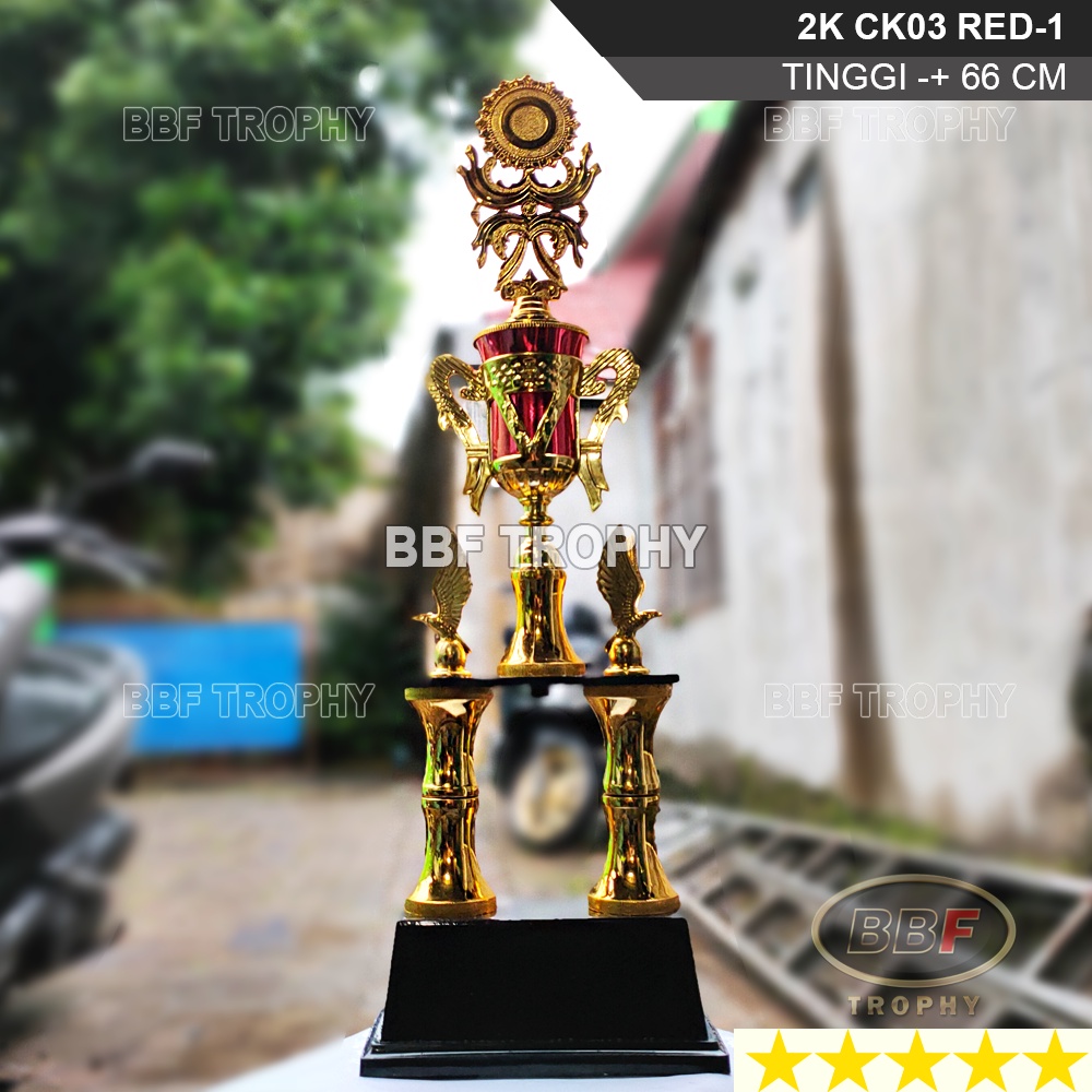 Jual Piala 2 kaki 2K CK03 RED SATUAN | Shopee Indonesia