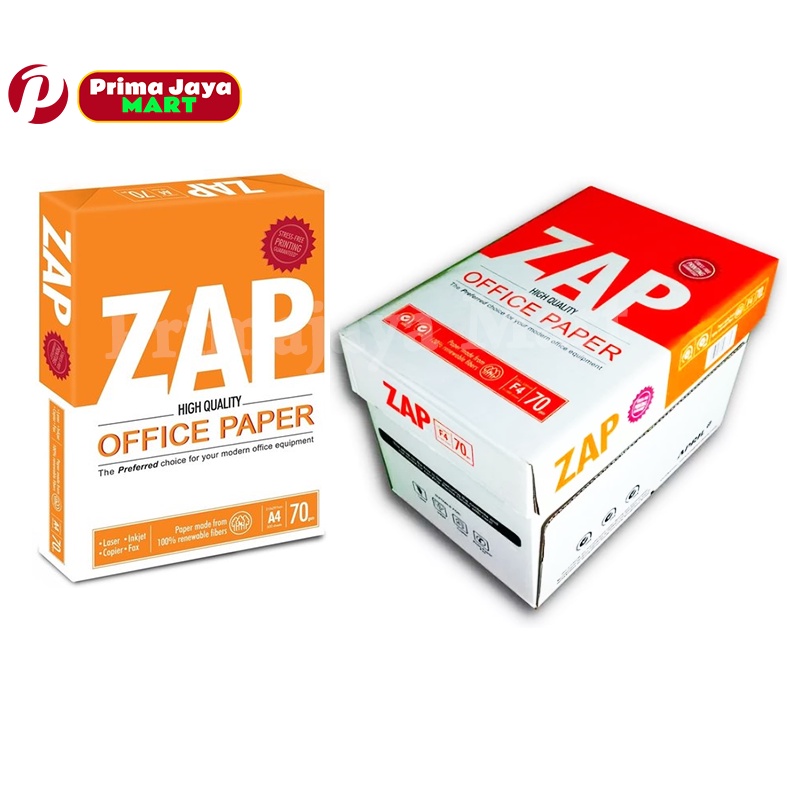 Jual KERTAS HVS FOLIO F4 70gr ZAP Fotocopy ( Rim ) | Shopee Indonesia