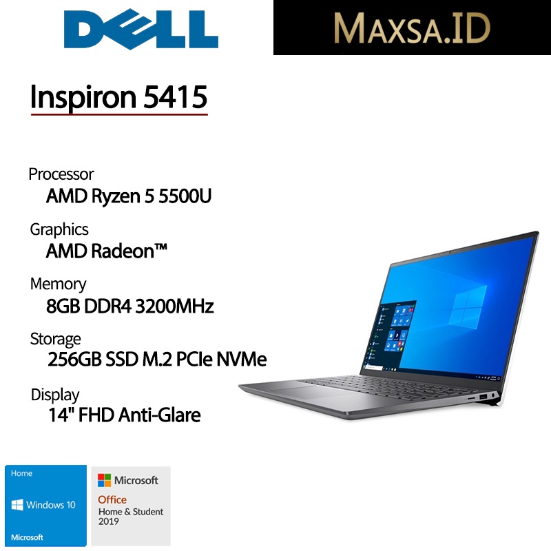 Jual DELL NOTEBOOK INSPIRON 5415 Ryzen 5-5500U 8GB 256GB 14" FHD Win 10 ...