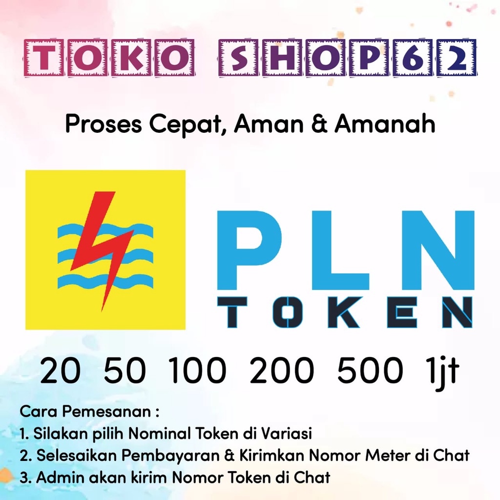 Jual PLN Token Listrik 20 50 100 200 500 1juta | Shopee Indonesia