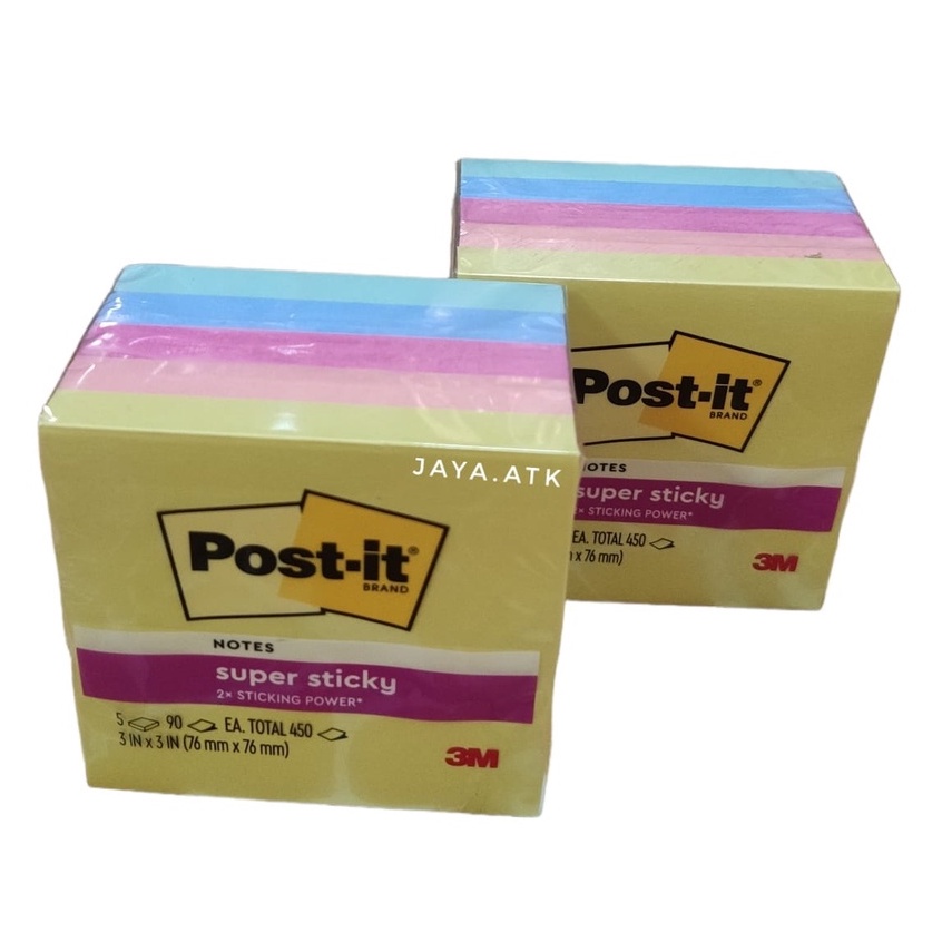 Jual STICKY NOTES 3M POST IT 654-5SSJOY 76X76 5 WARNA 450LBR MEMO ...