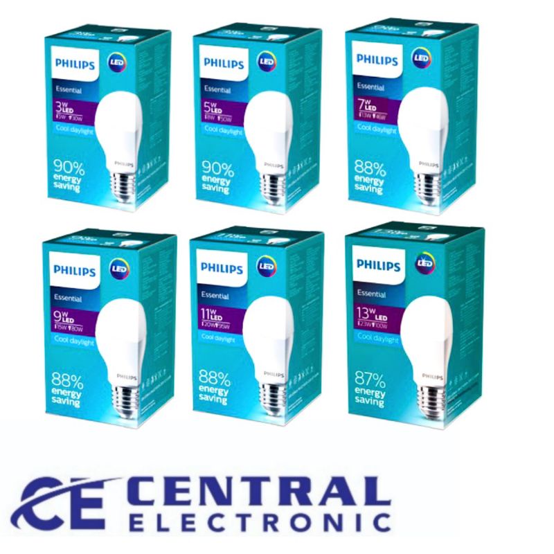 Jual Led Philips Essential 3w 5w 7w 9w 11w 13w 15w / Lampu Philips ...