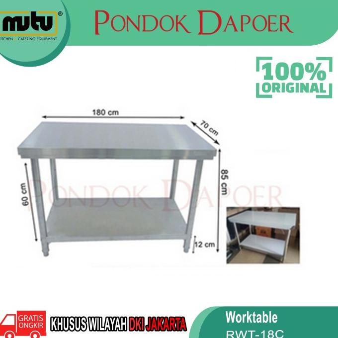 Jual Meja Stainless Steel Restoran Dan Cafe Work Table Panjang 1.8 Rwt ...