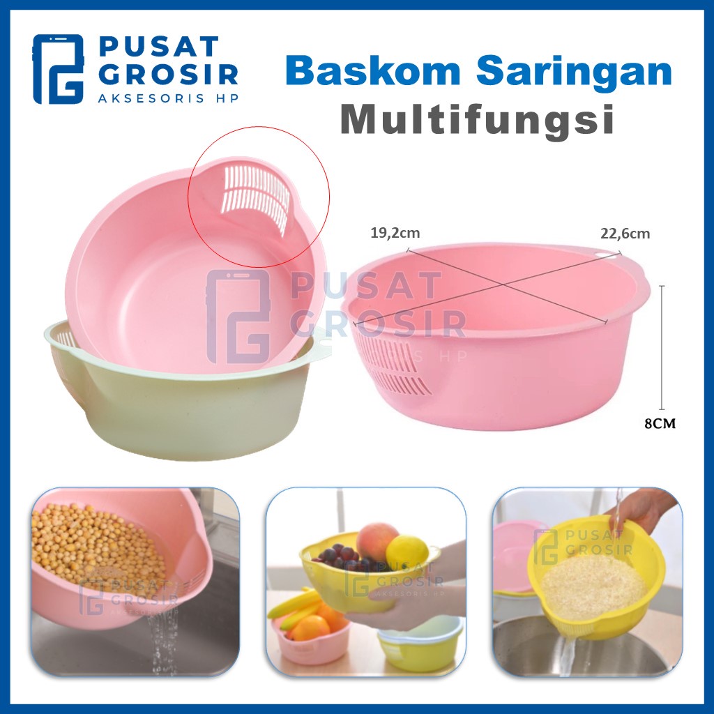 Jual Baskom Cuci sayur saringan beras wadah buah alat penyaring ...
