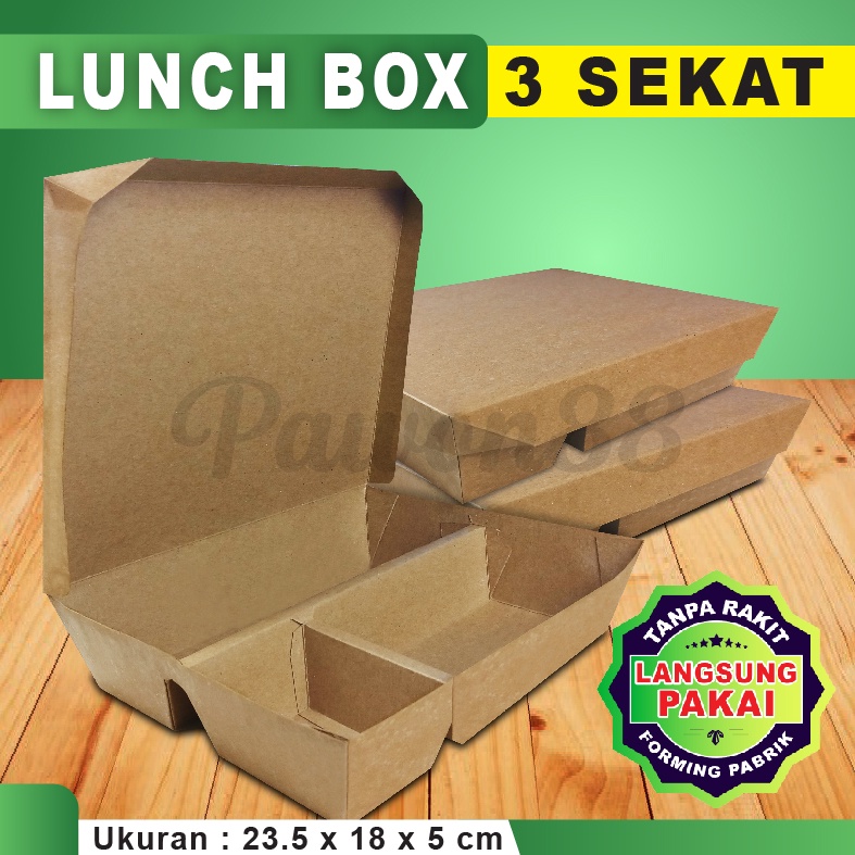 Jual Paper Lunch Box SEKAT 3 - Lunch Box Paper Sekatt 3 - Kotak Bento ...