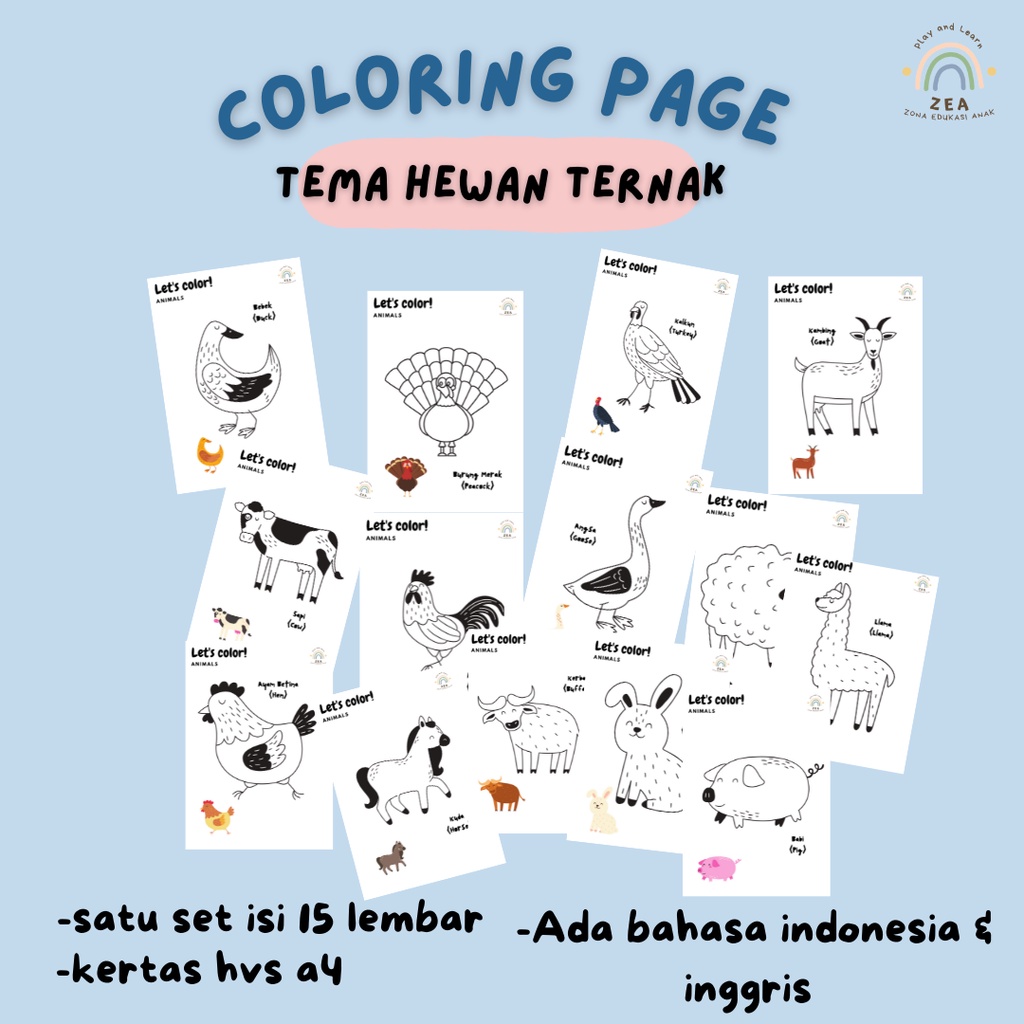 Jual Aktifitas Mewarnai Anak-Anak - Lembar mewarnai tema menarik ...