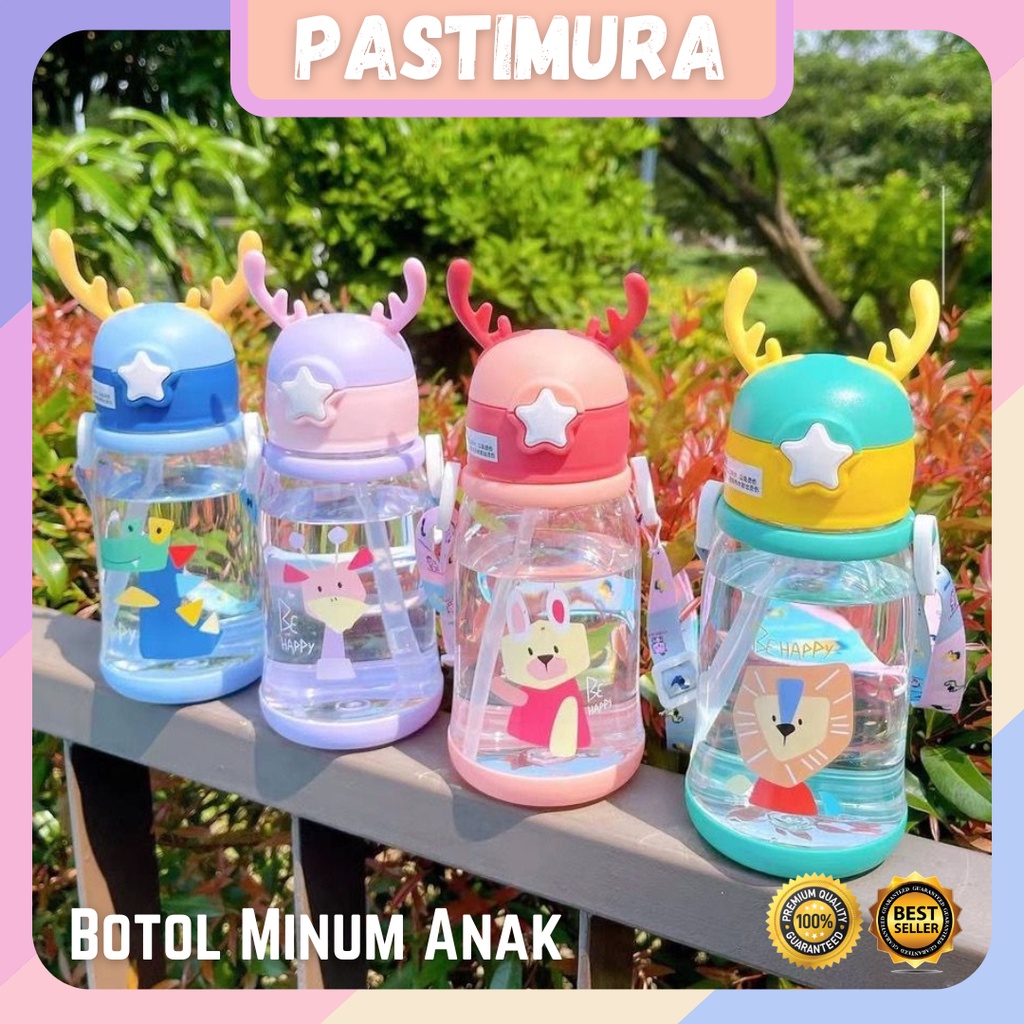 Jual [PSM] Botol Minum Tali Sedotan Tanduk Rusa / Botol Minum Anak 600 ML BPA FREE Anti Tumpah ...