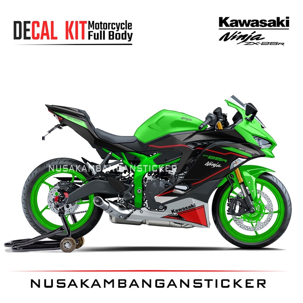 Jual Stiker Decal Motor Kawasaki Ninja ZX 25R Full Body Livery WSBK ...