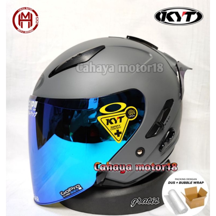 Jual HELM KYT GALAXY FLAT R GORILA GREY PAKET GANTENG|KYT GALAXI ...