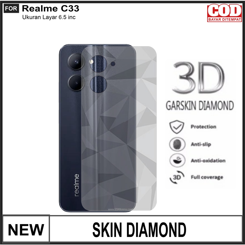 Jual Skin Carbon Realme C33 (2022) Back Skin Diamond 3D | Shopee Indonesia