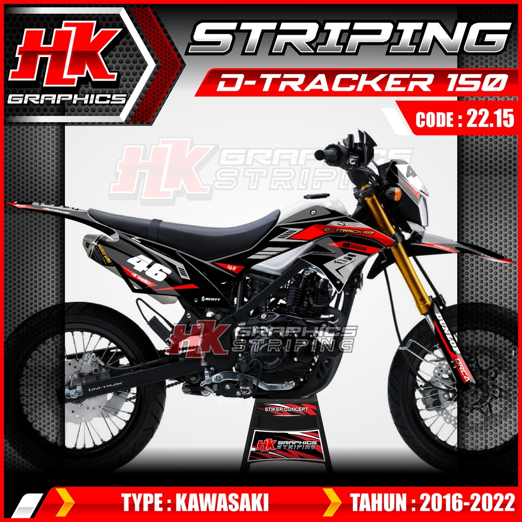 Jual Stiker Striping KLX Dtracker 150 SE Tahun 2016 Sampai 2022 Bahan ...