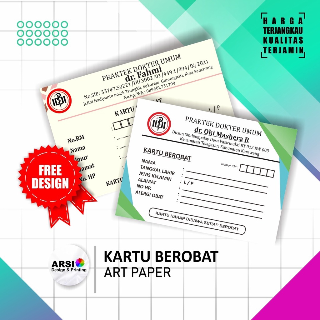 Jual KARTU BEROBAT ART PAPER 260 gr | Shopee Indonesia