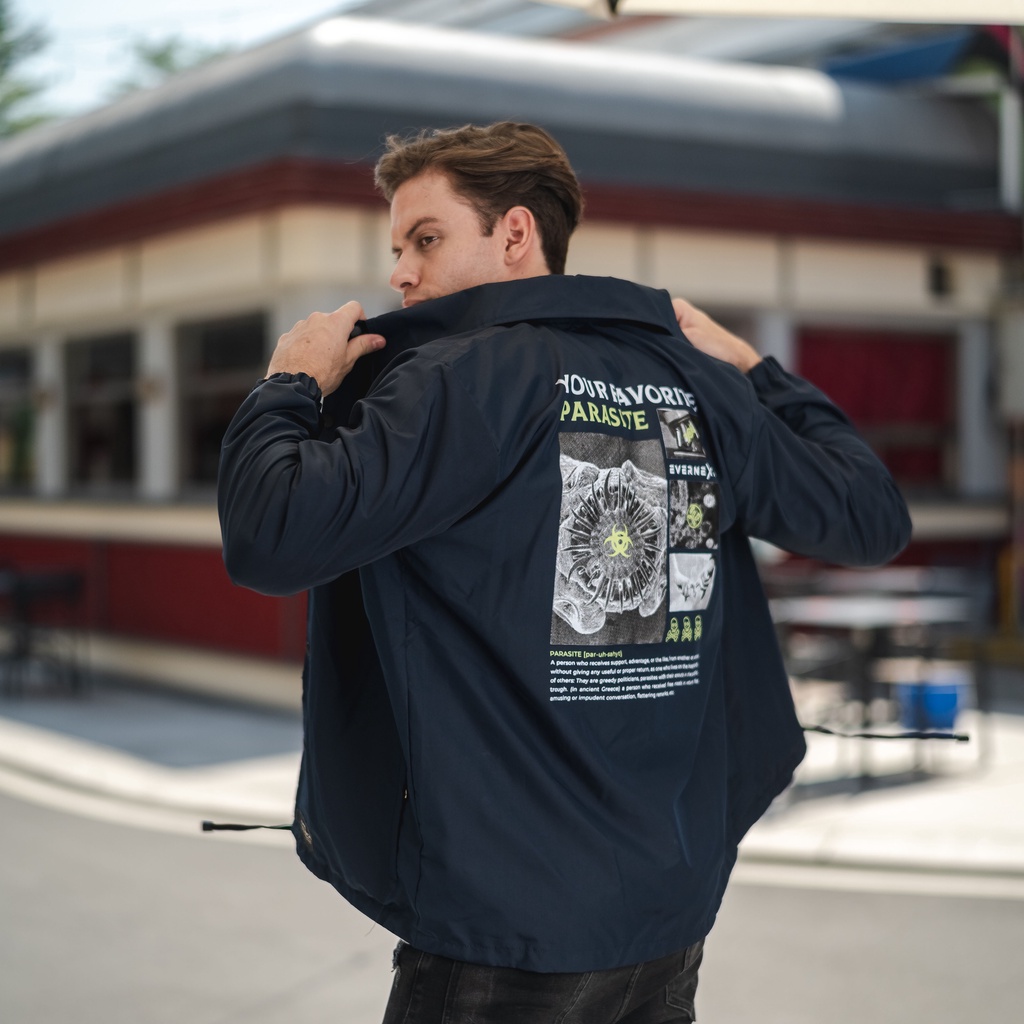 Jual Evernext Jaket Coach Parasite Casual Formal Black Navy Pria ...