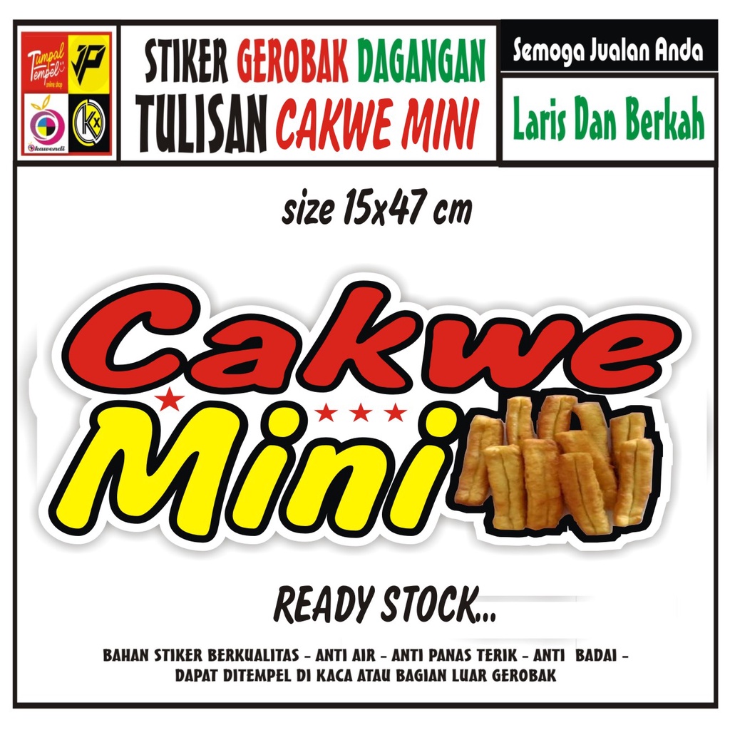 Jual STIKER KACA GEROBAK TULISAN CAKWE MINI | Shopee Indonesia