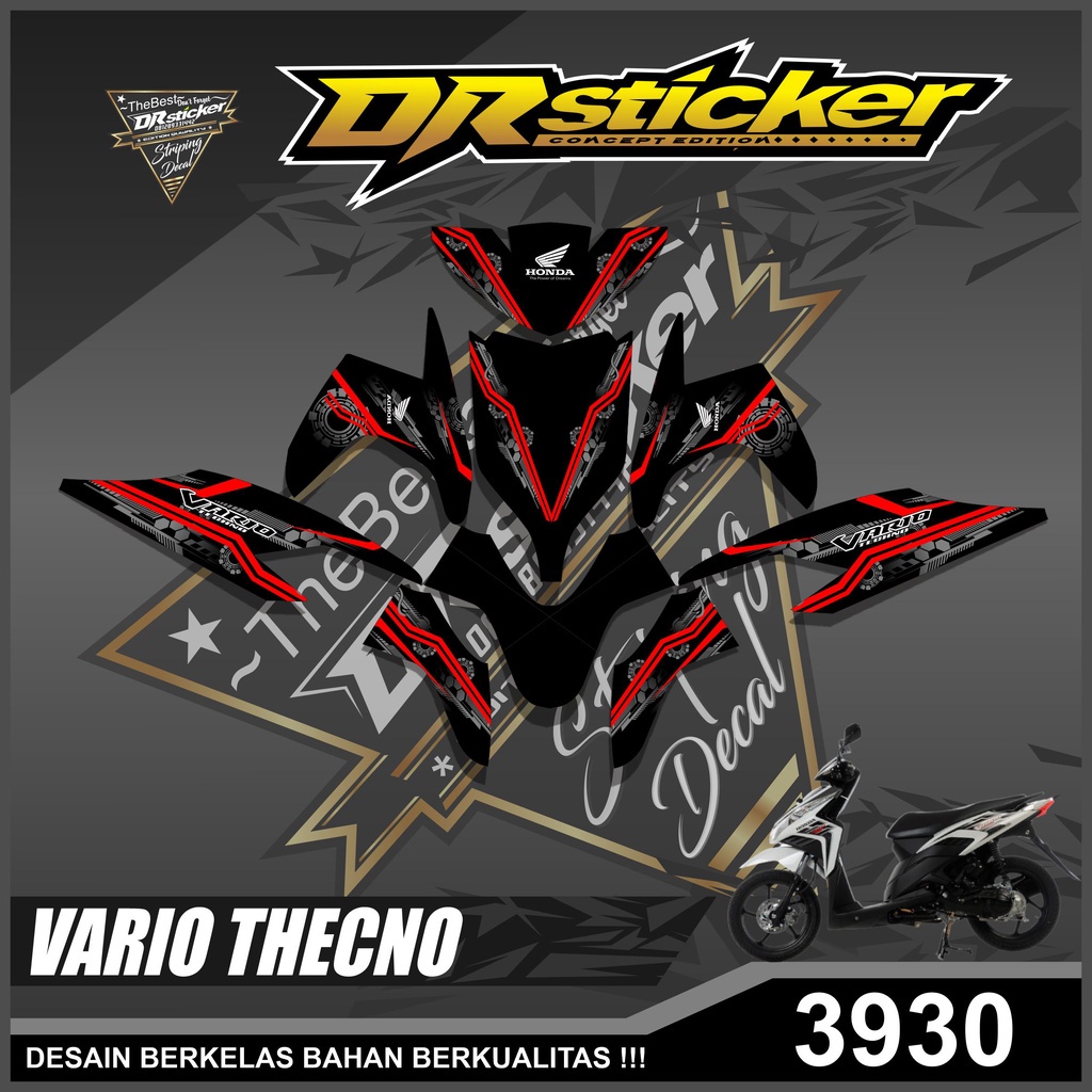Jual 3930 Decal Desain Stiker Motor Honda Vario Techno Lis Variasi ...