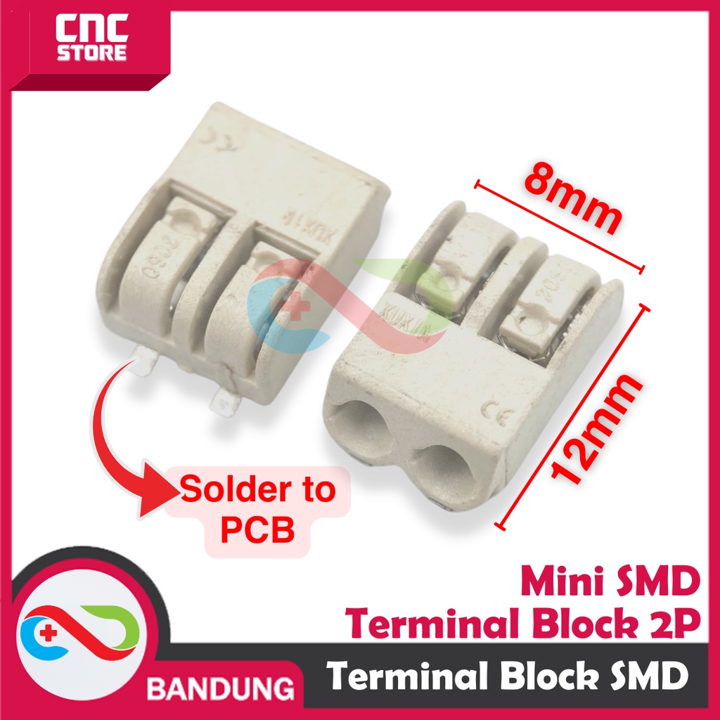 Jual MINI SMD TERMINAL BLOCK 2 LOBANG WIRE TO BOARD SOLDERING CABLE TO ...