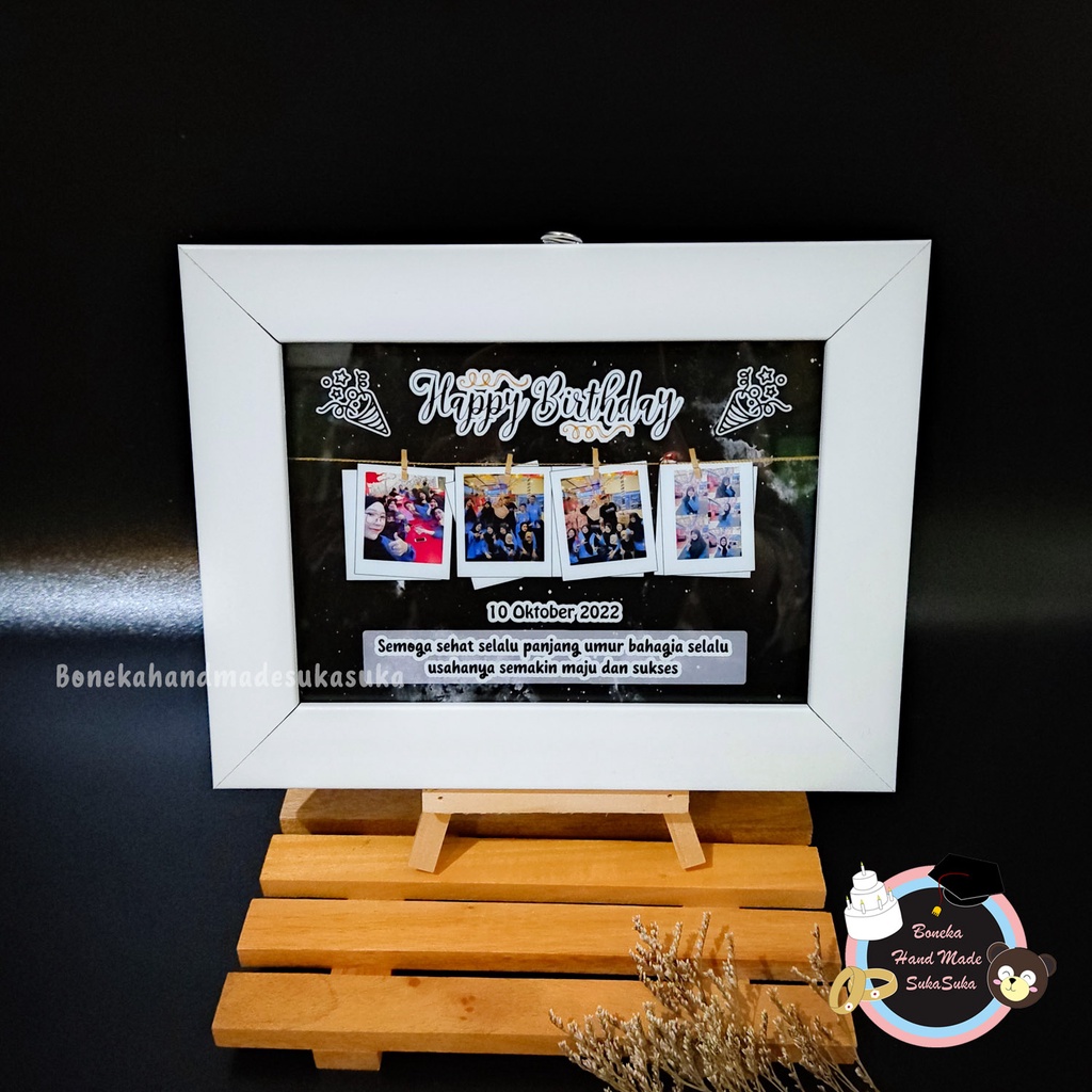 Jual Frame 22x17cm 2D Warna Putih Background Hitam Bisa Custom Foto dan ...