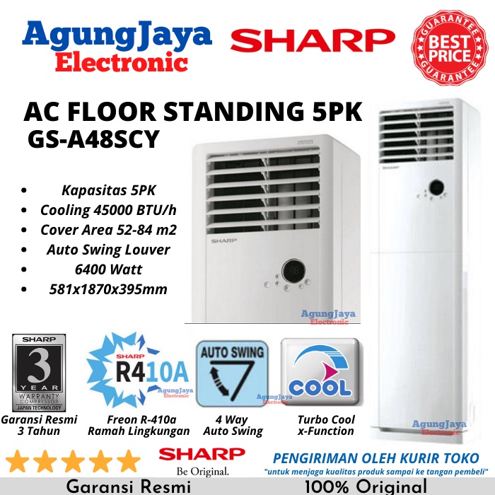 Jual AC STANDING FLOOR 5 PK SHARP GS-A48SCY UNIT ONLY 5PK (CILEGON ...
