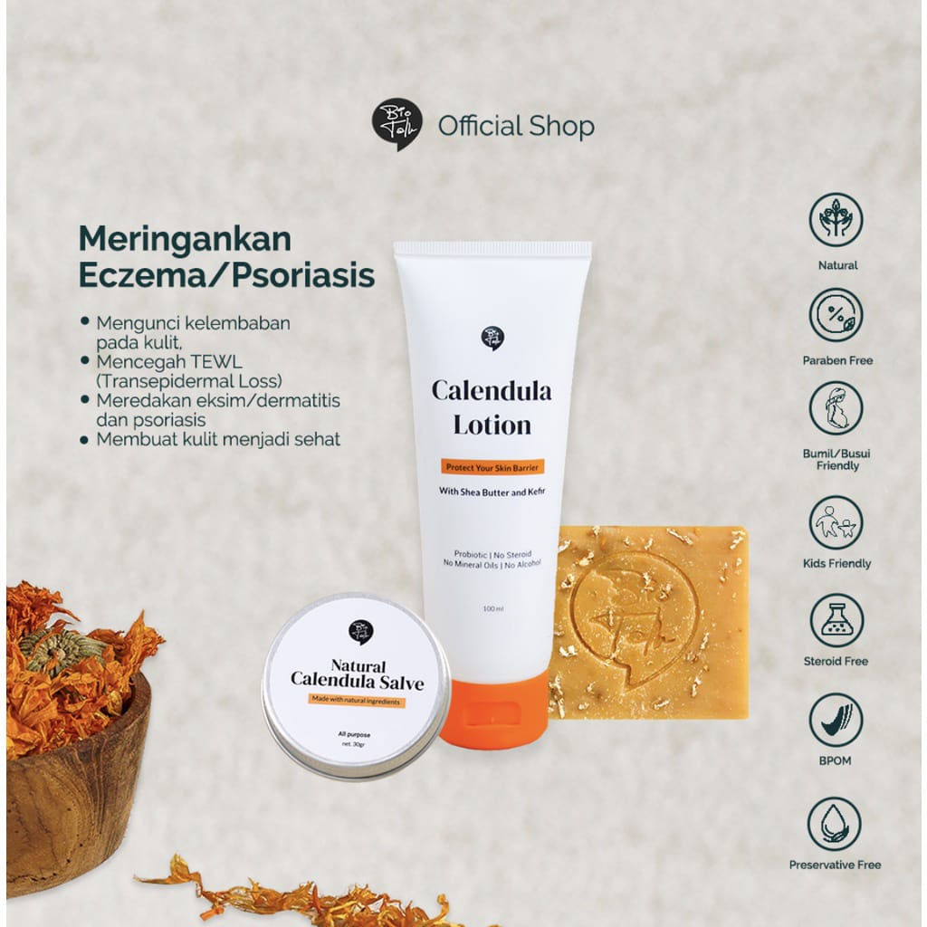 Jual Biotalk Bundle Eczema Psoriasis Eksim Lotion Calendula Healing ...