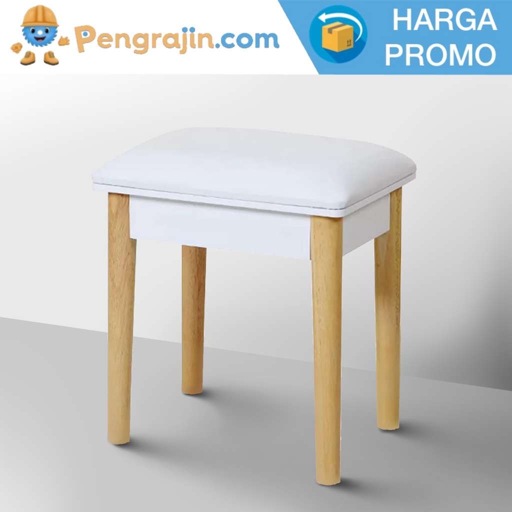 Jual Bob Tall Solid Wood Vanity Stool | Shopee Indonesia