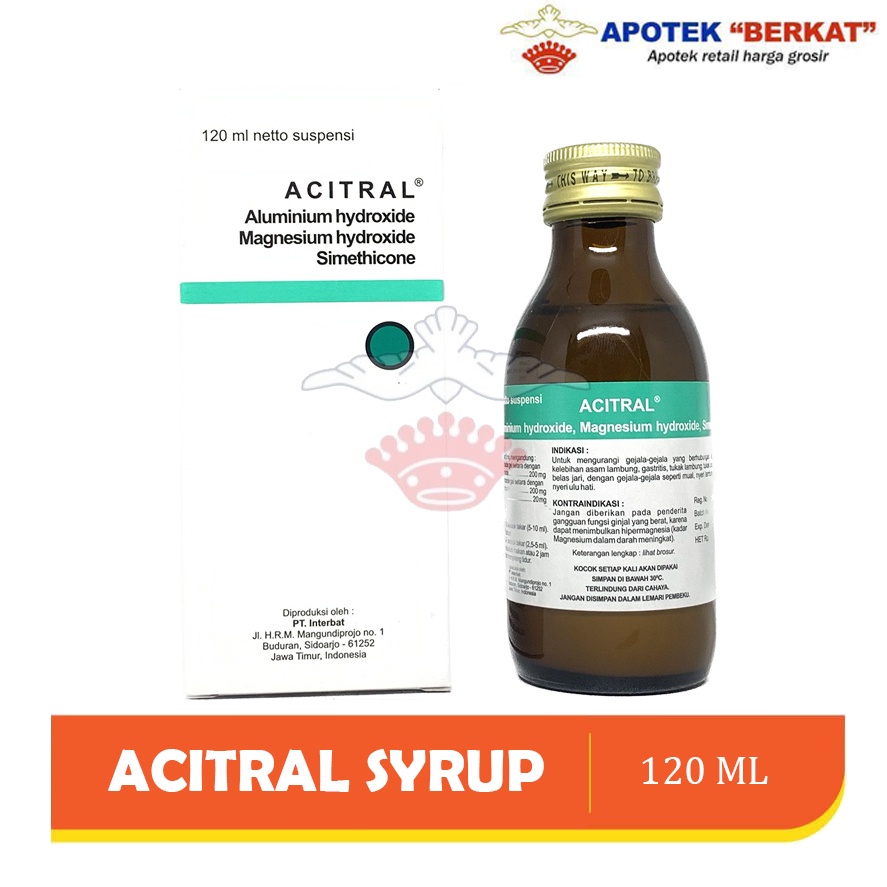 Jual ACITRAL SYRUP 120ML/SIMETHICONE/ASAM LAMBUNG/TUKAK LAMBUNG/GERD ...
