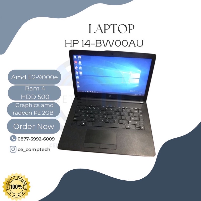 Jual Laptop HP 14-bw00au Amd E2-9000E | Shopee Indonesia