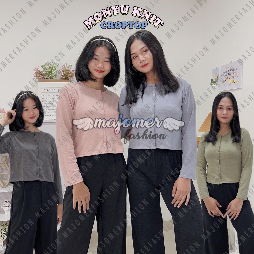 Jual MAJOMER ® | MONYU KNIT CROPTOP - KAOS LENGAN PANJANG | Shopee ...