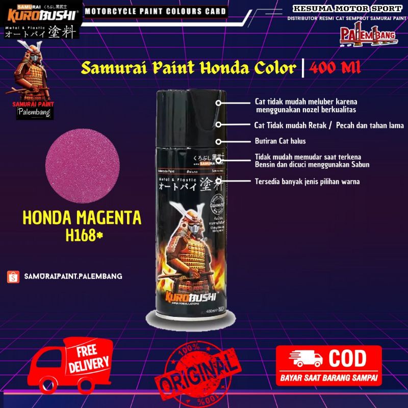 Jual Cat Pilok Pilox Cat Semprot SamuraiPaint H168* Honda Magenta 400ml 100% Garansi Original ...
