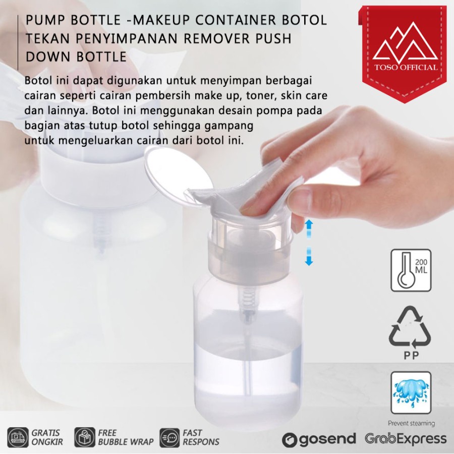 Jual BOTOL TEKAN PUMP BOTTLE PUSH DOWN CREAM MAKE UP REMOVER TRAVEL ...