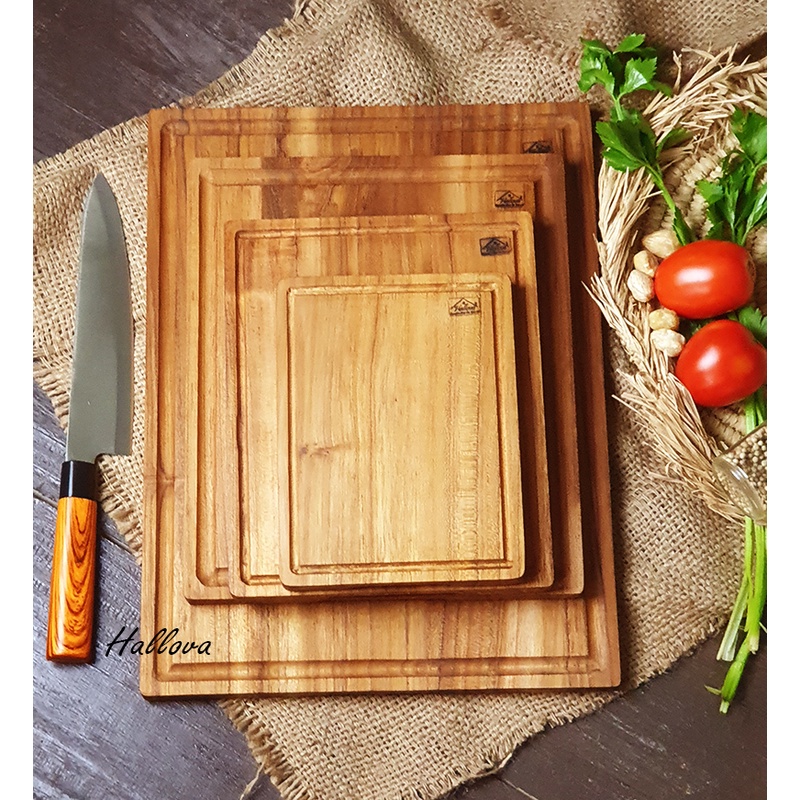 Jual Telenan Kayu Jati Export Quality Hallova Original Cutting Board ...