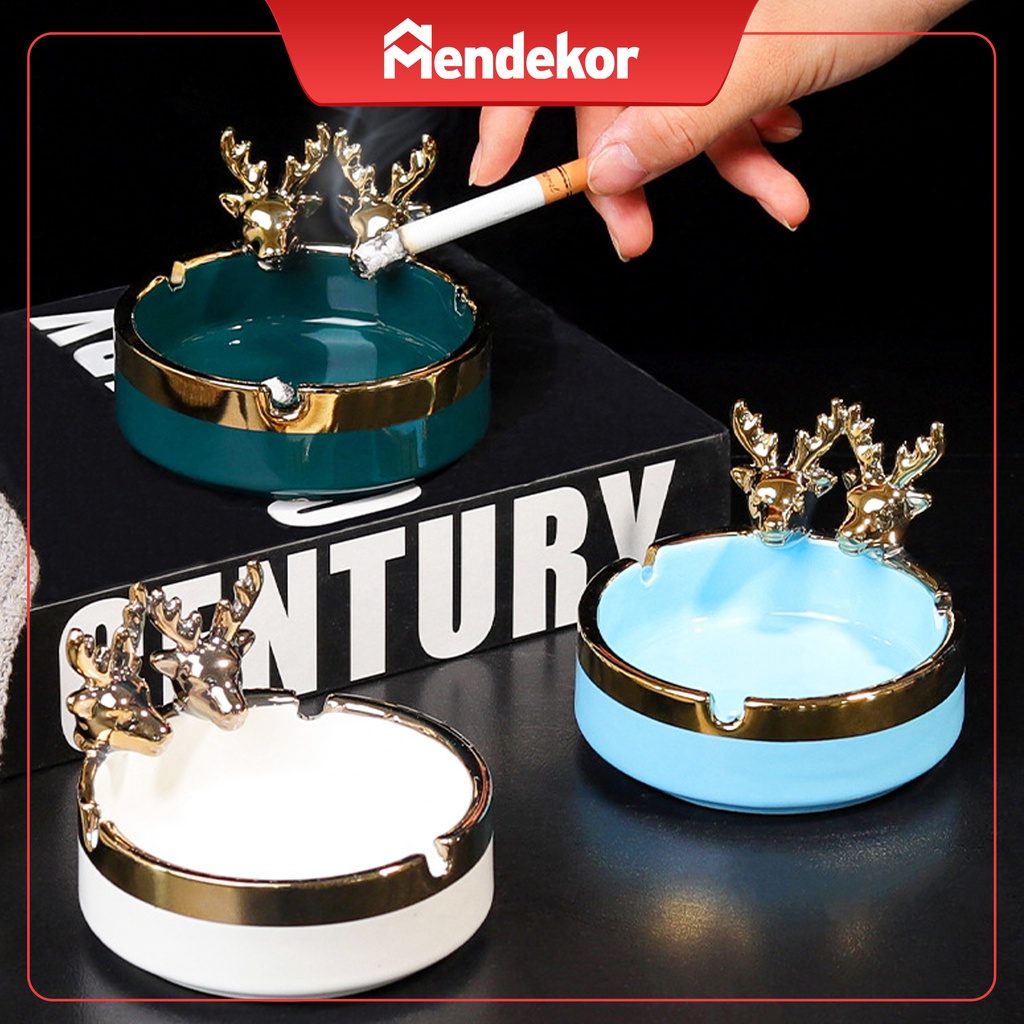 Jual Asbak tempat putung rokok keramik premium tahan panas hiasan ...