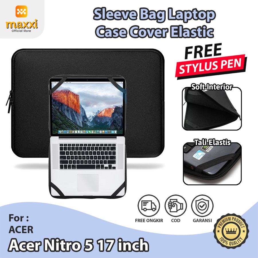 Jual Acer Nitro 5 17 inch Tas Laptop Gaming Premium Sleeve Elastis Case ...